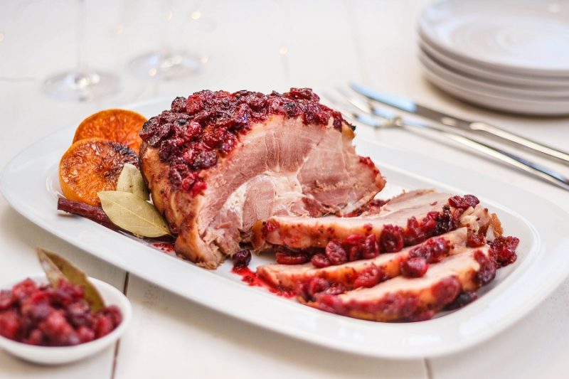 Cranberry Glazed Christmas Ham - Claire Justine