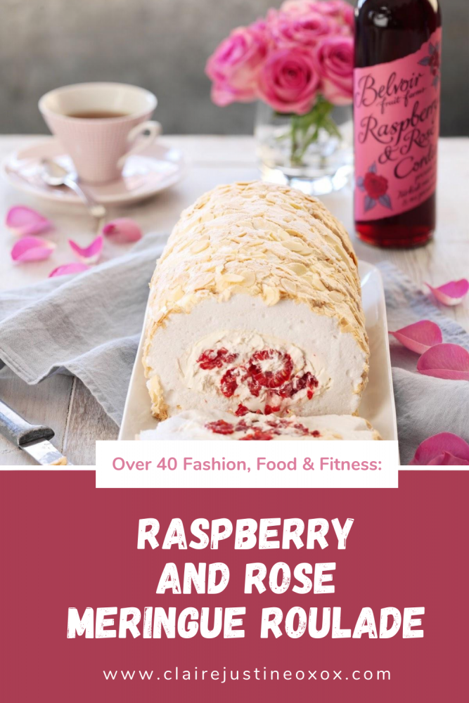 Raspberry And Rose Meringue Roulade - Claire Justine